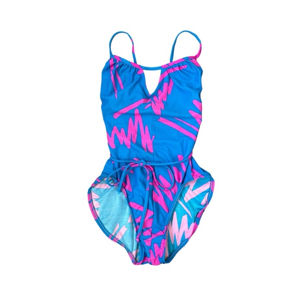 Vintage | Swim | Vintage 8s One Piece Neon Swim Suit | Poshmark